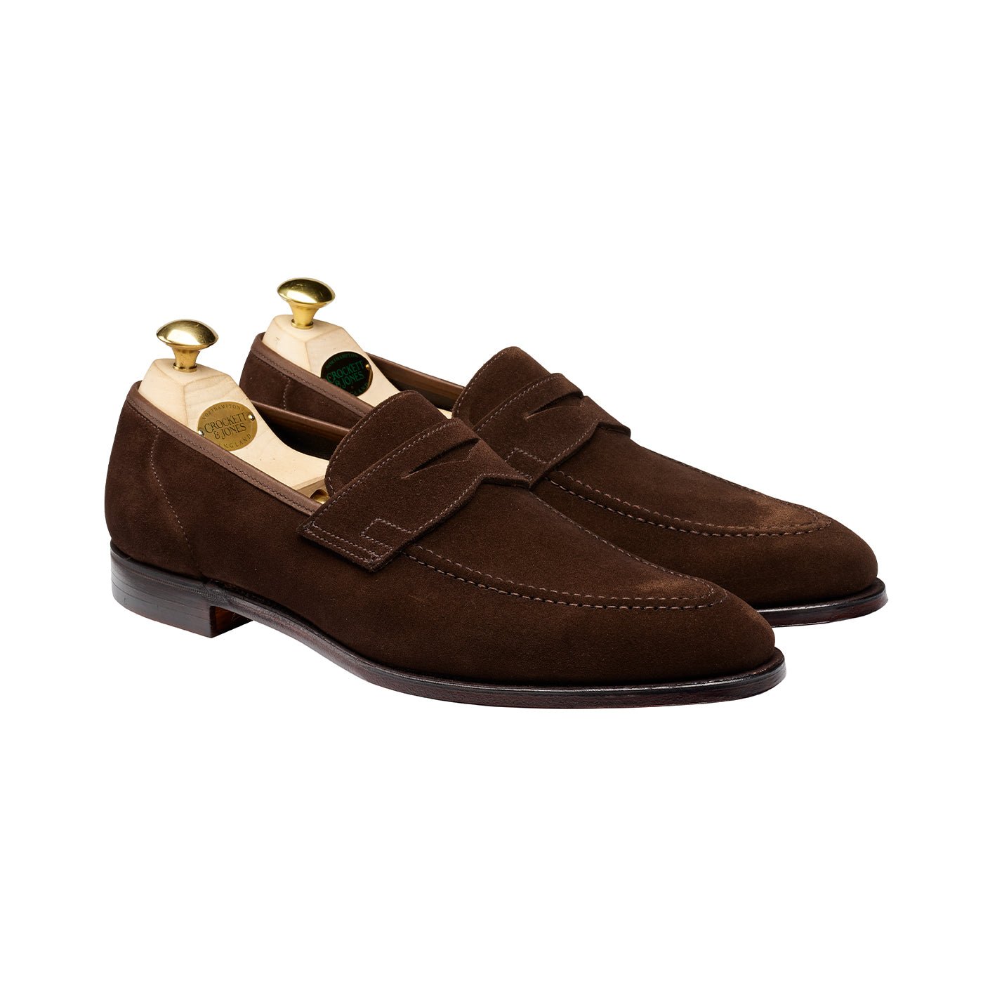 Crockett & Jones Teign – Penny Loafer Herrskor i Mörkbrun Mocka ...